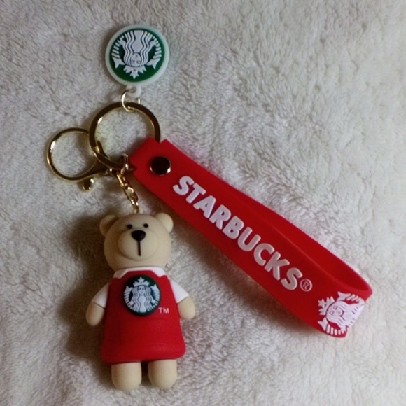 Starbucks | Accessories | Starbucks Red Teddy Key Chain New So Cute ...